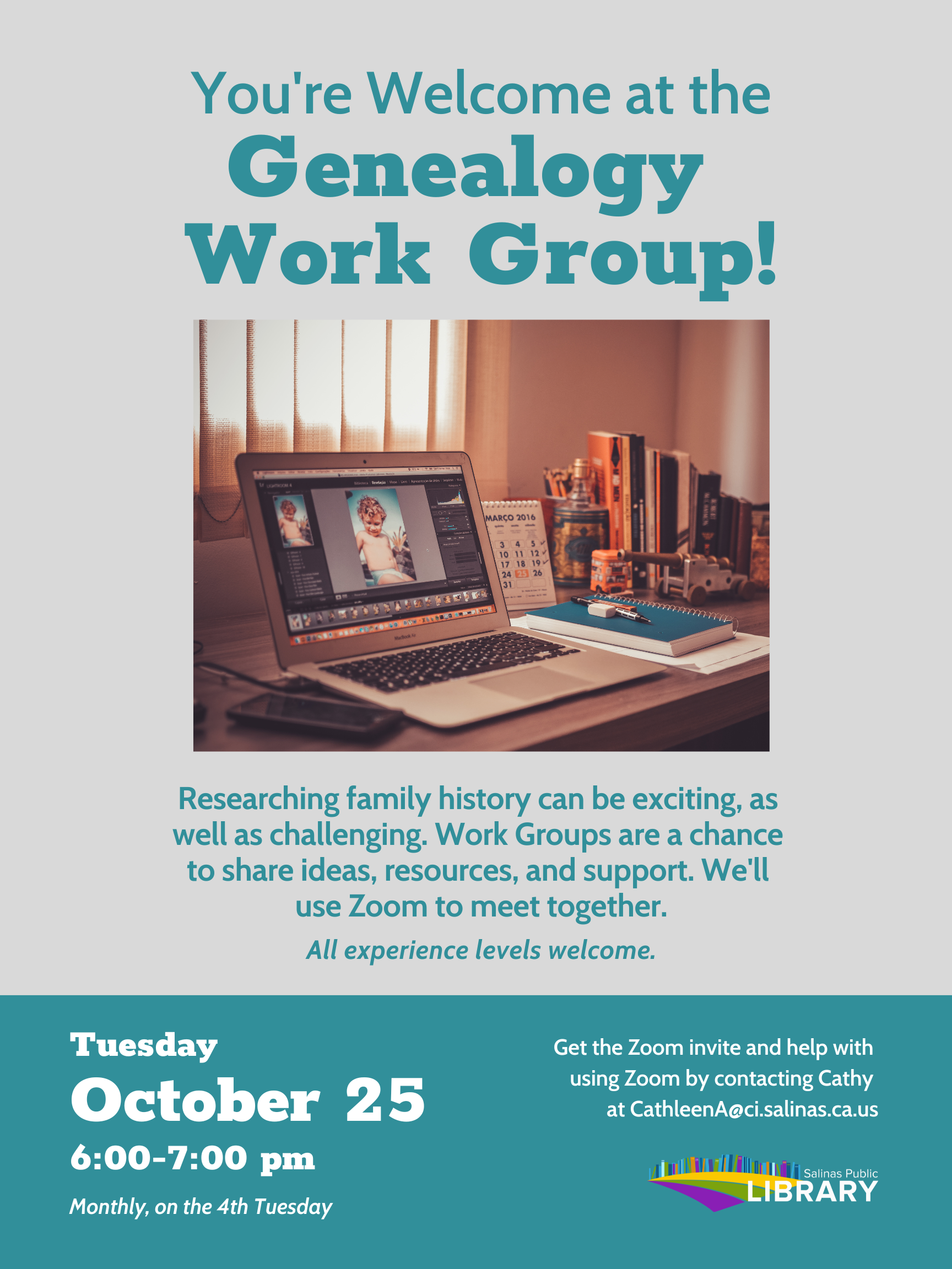 Virtual | Genealogy Work Group | Salinas Public Library