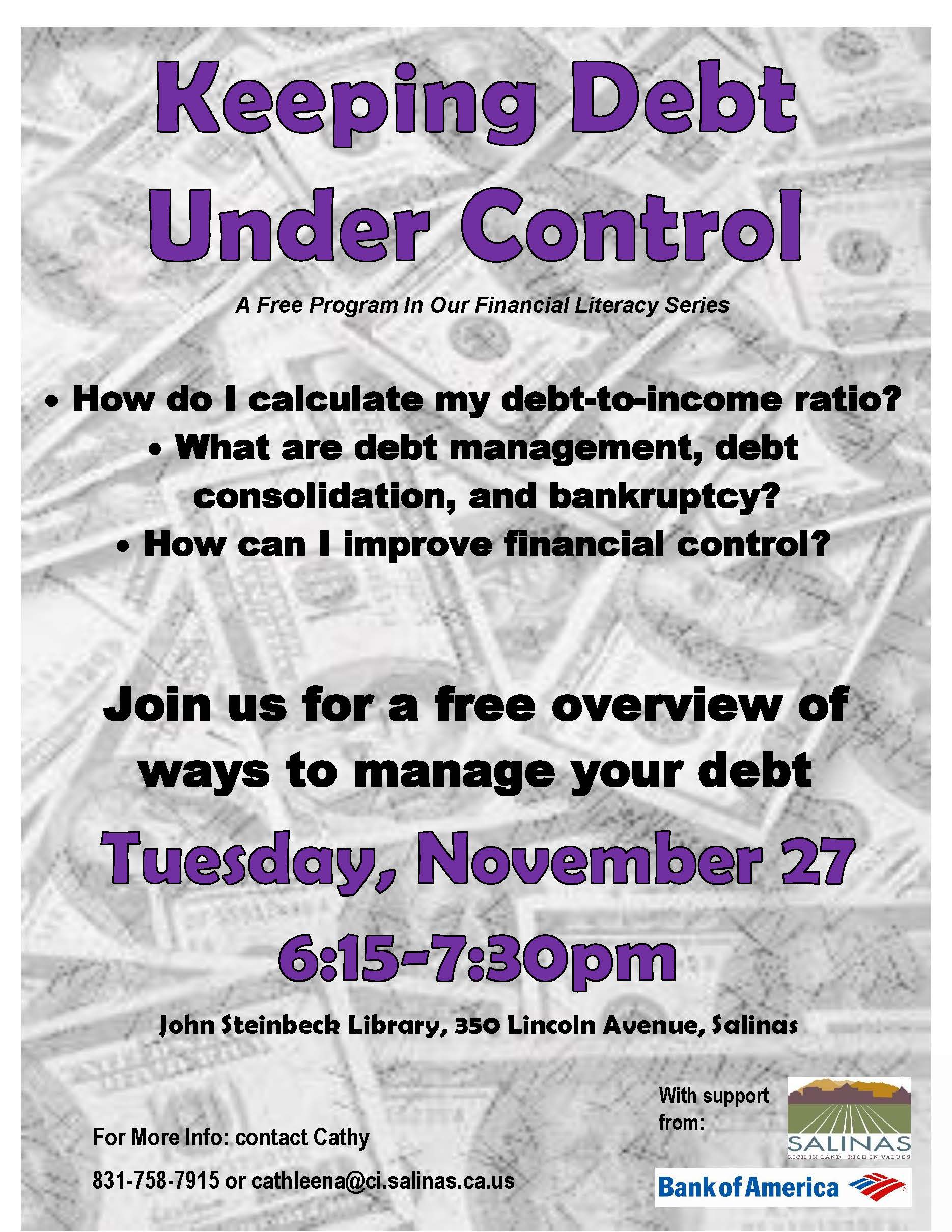 JSL Financial Literacy Series: Keeping Debt Under Control | Salinas ...