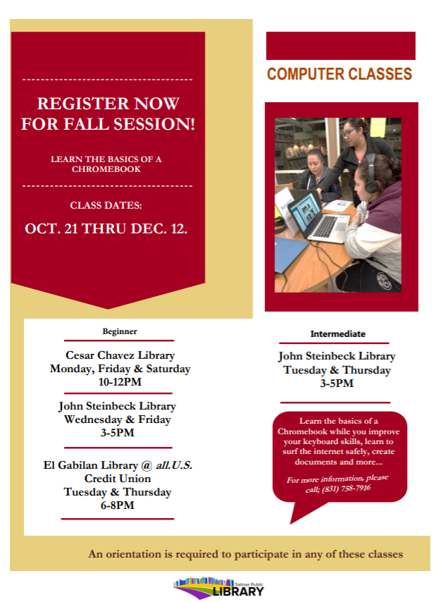 CCL Beginner Computer Class | Salinas Public Library
